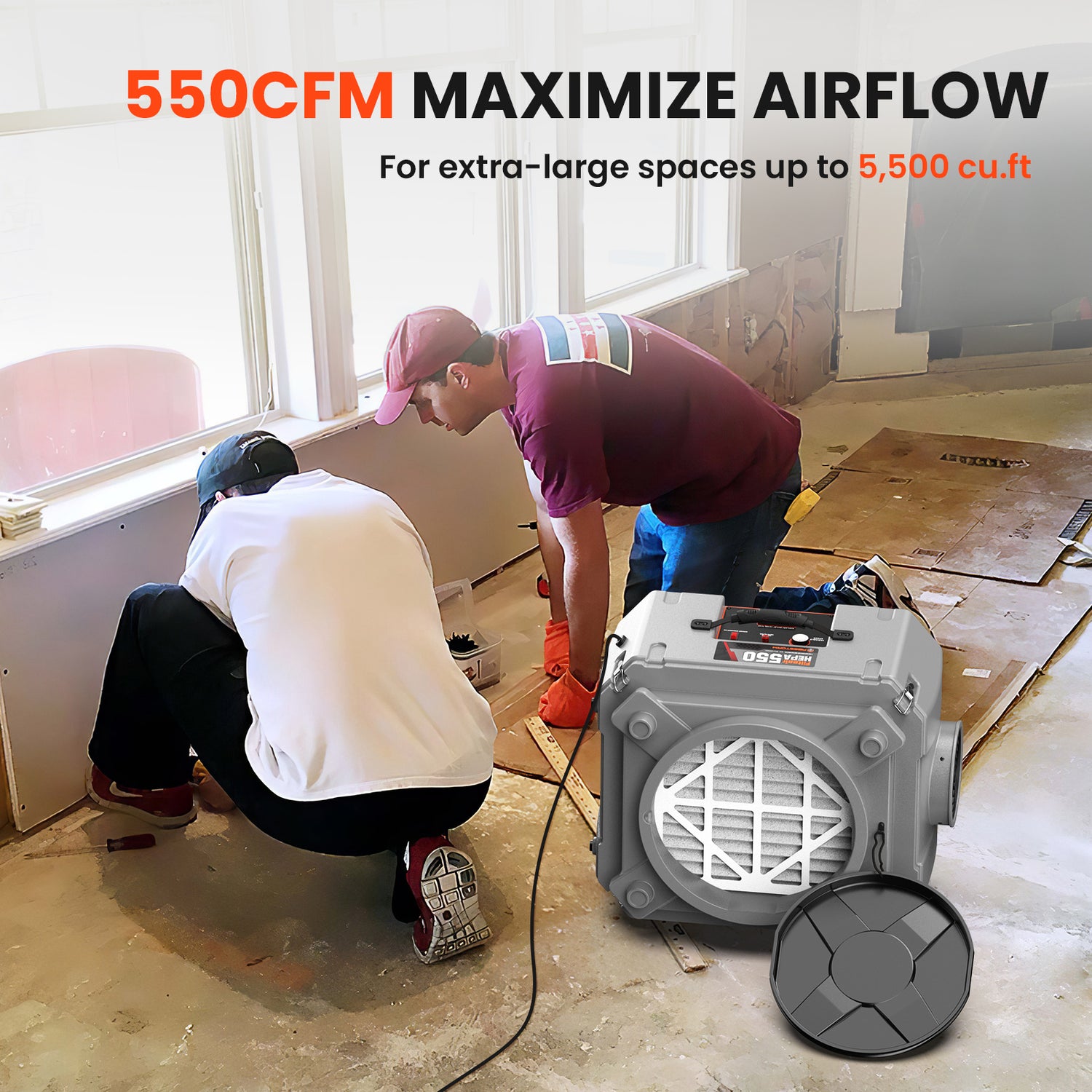 Abestorm 550 CFM HEPA Air Scrubber with 3-Stage Filtration System