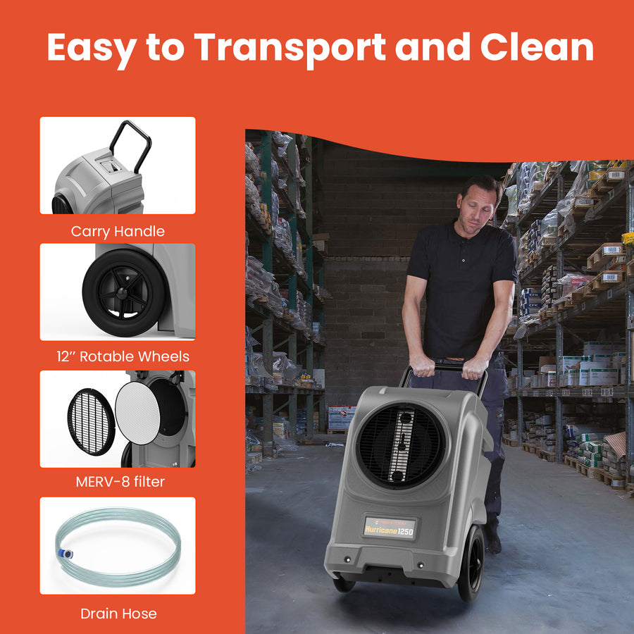 Abestorm 270 PPD 3,000 Sq.Ft Commercial Dehumidifier with Pump, Filter