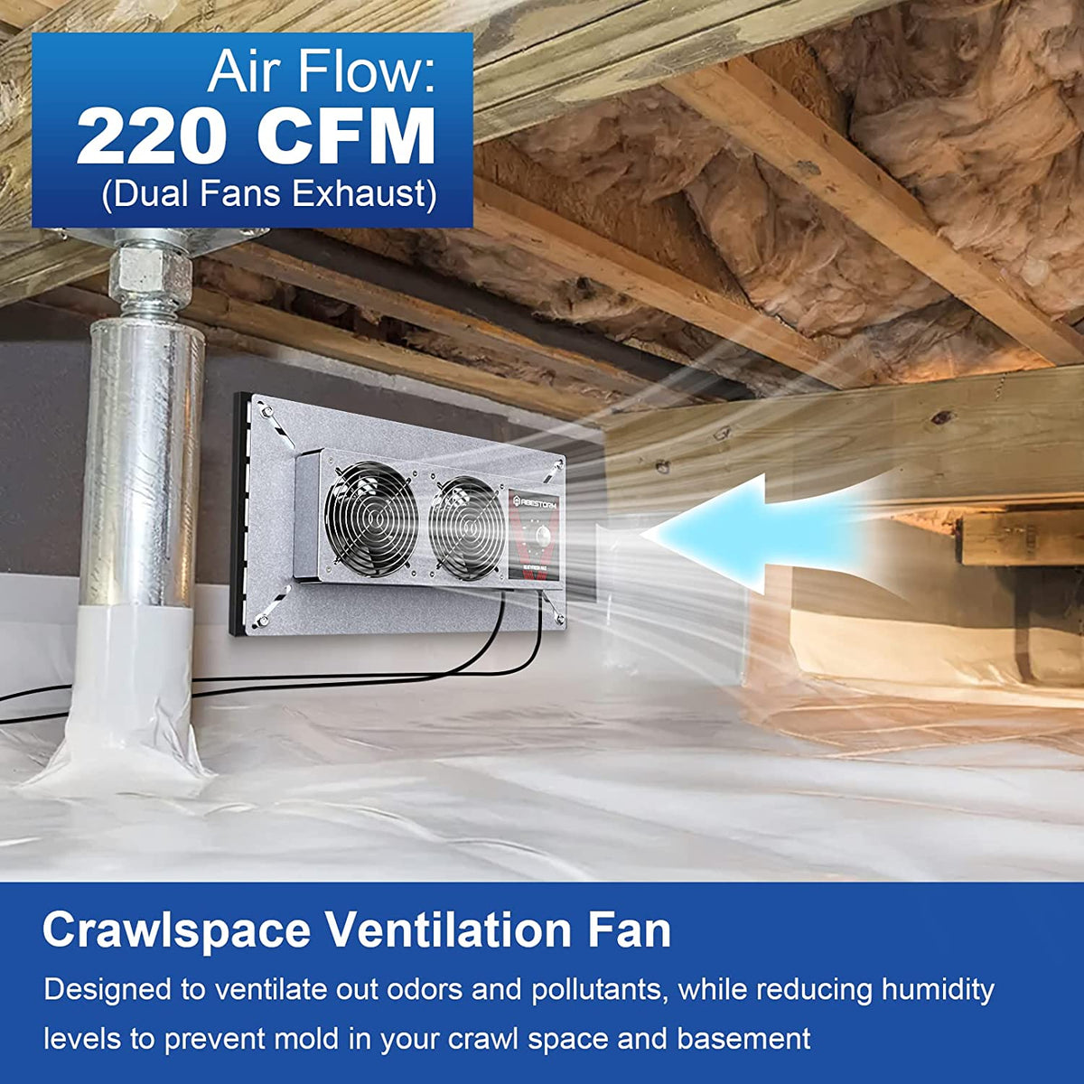 Abestorm NeatyFresh Max Crawl space Vent Fan