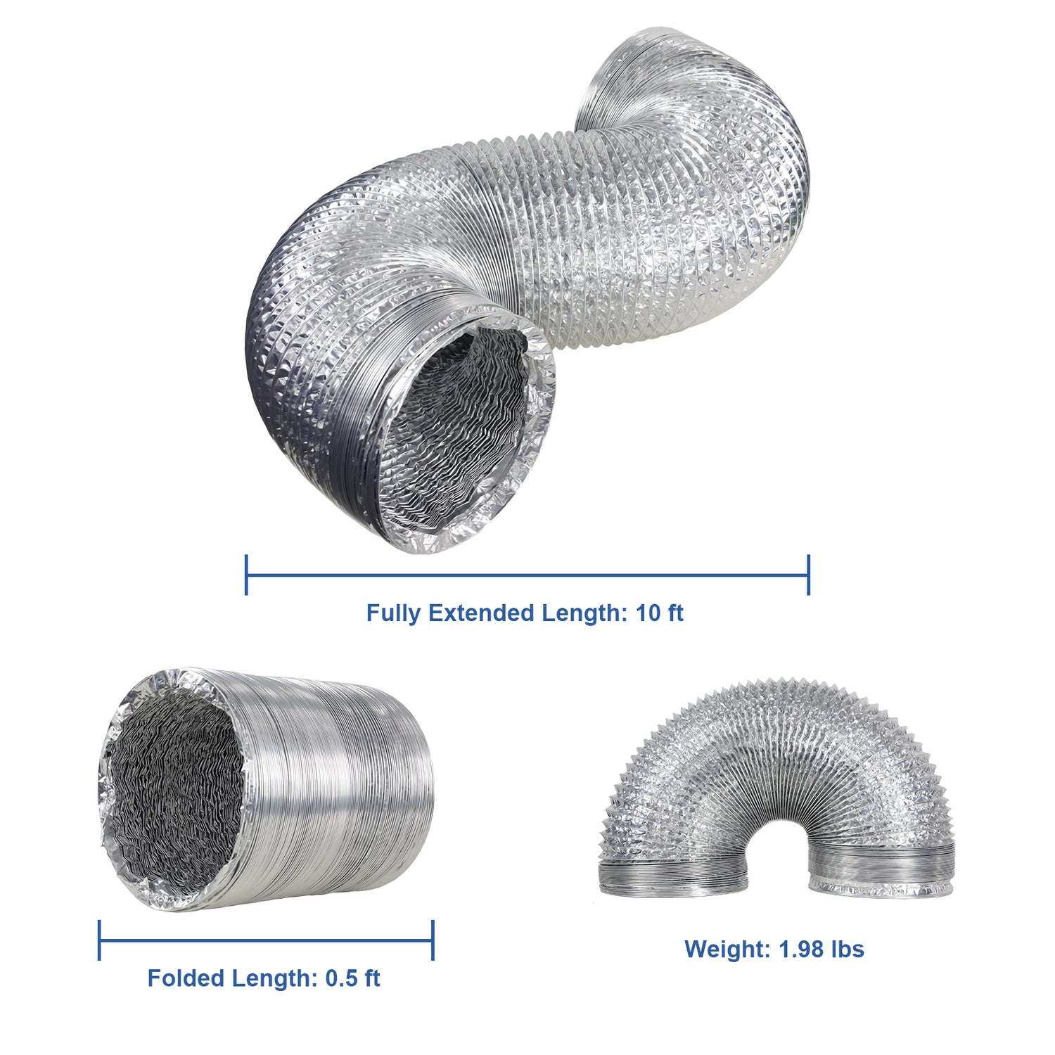 Abestorm Dehumidifier Aluminum foil Intake Duct 10 inches Diameter 10