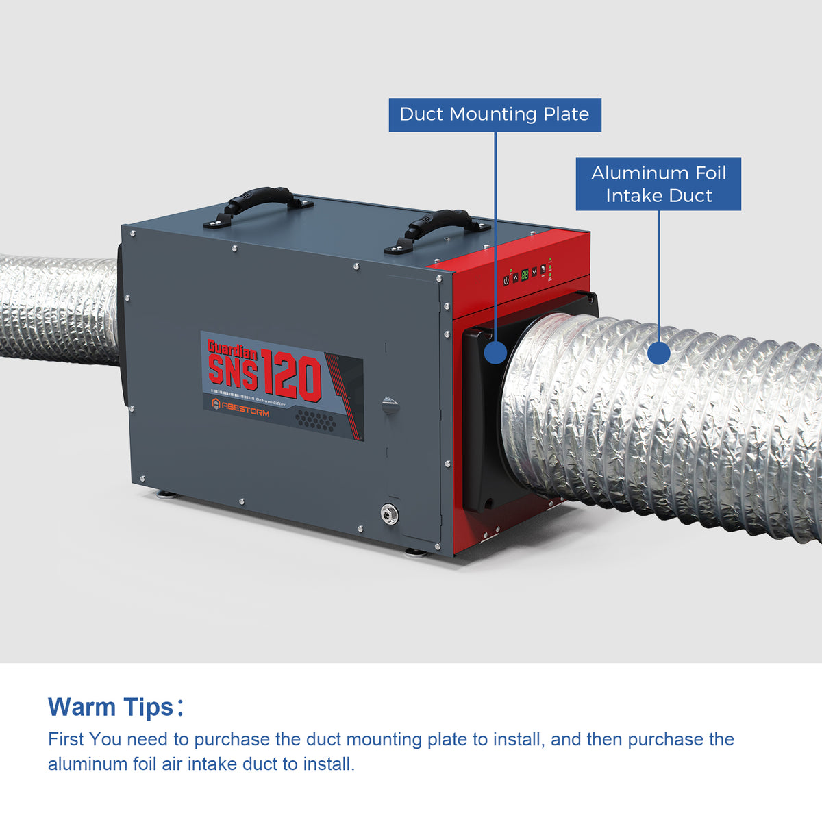 Abestorm Dehumidifier Aluminum foil Intake Duct 10 inches Diameter 10
