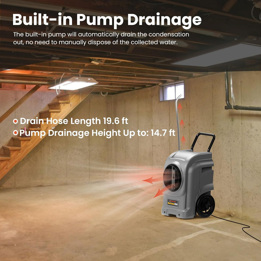 Abestorm 270 PPD 3,000 Sq.Ft Commercial Dehumidifier with Pump, Filter