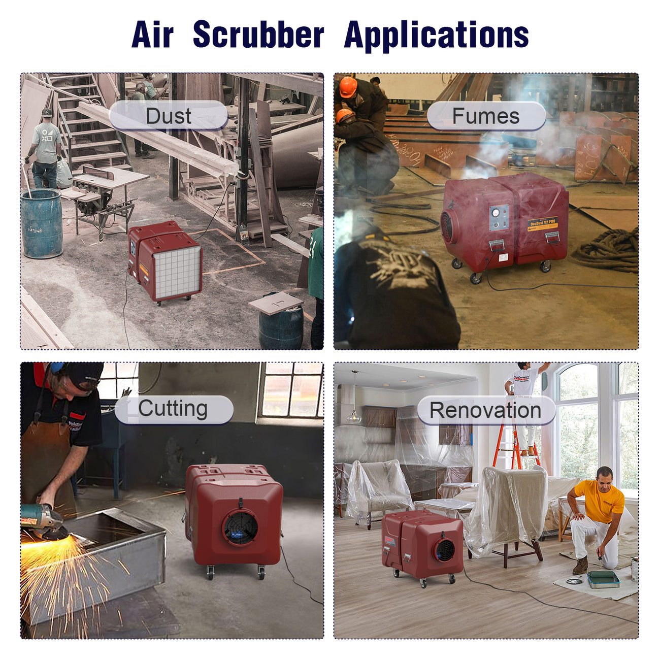 Abestorm 2000 CFM Commercial Air Scrubber | DecDust V2 Pro