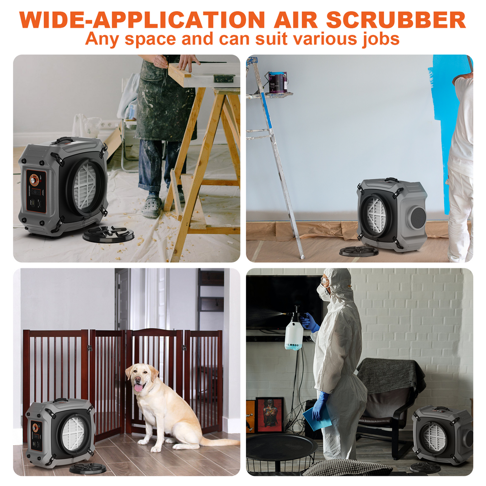 Abestorm 550 CFM HEPA V2 Air Scrubber with 4-Stage Filtration System,